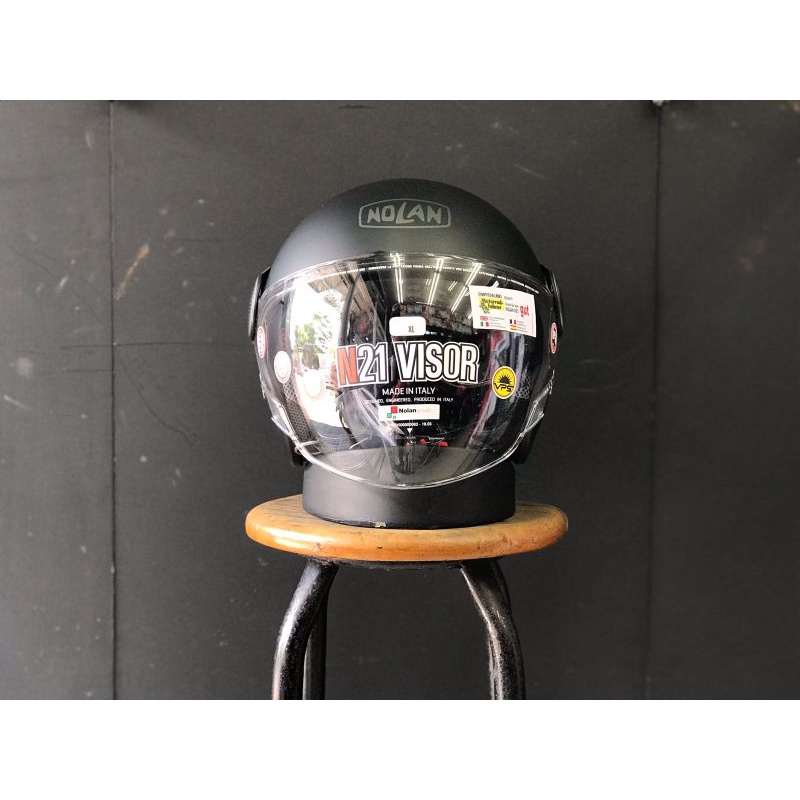 Jual Helm Motor Half Face Nolan N21 Visor Classic Flat Black Nolan Italy | Shopee Indonesia