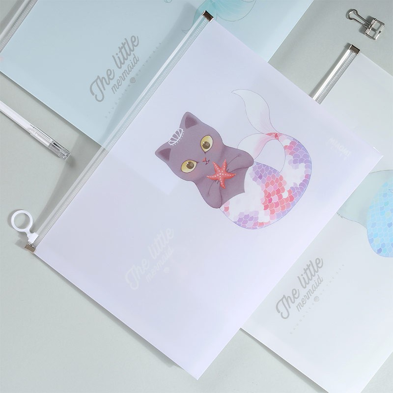 Jual MERMAID CAT ZIPPER FILE FOLDER A4 | Shopee Indonesia