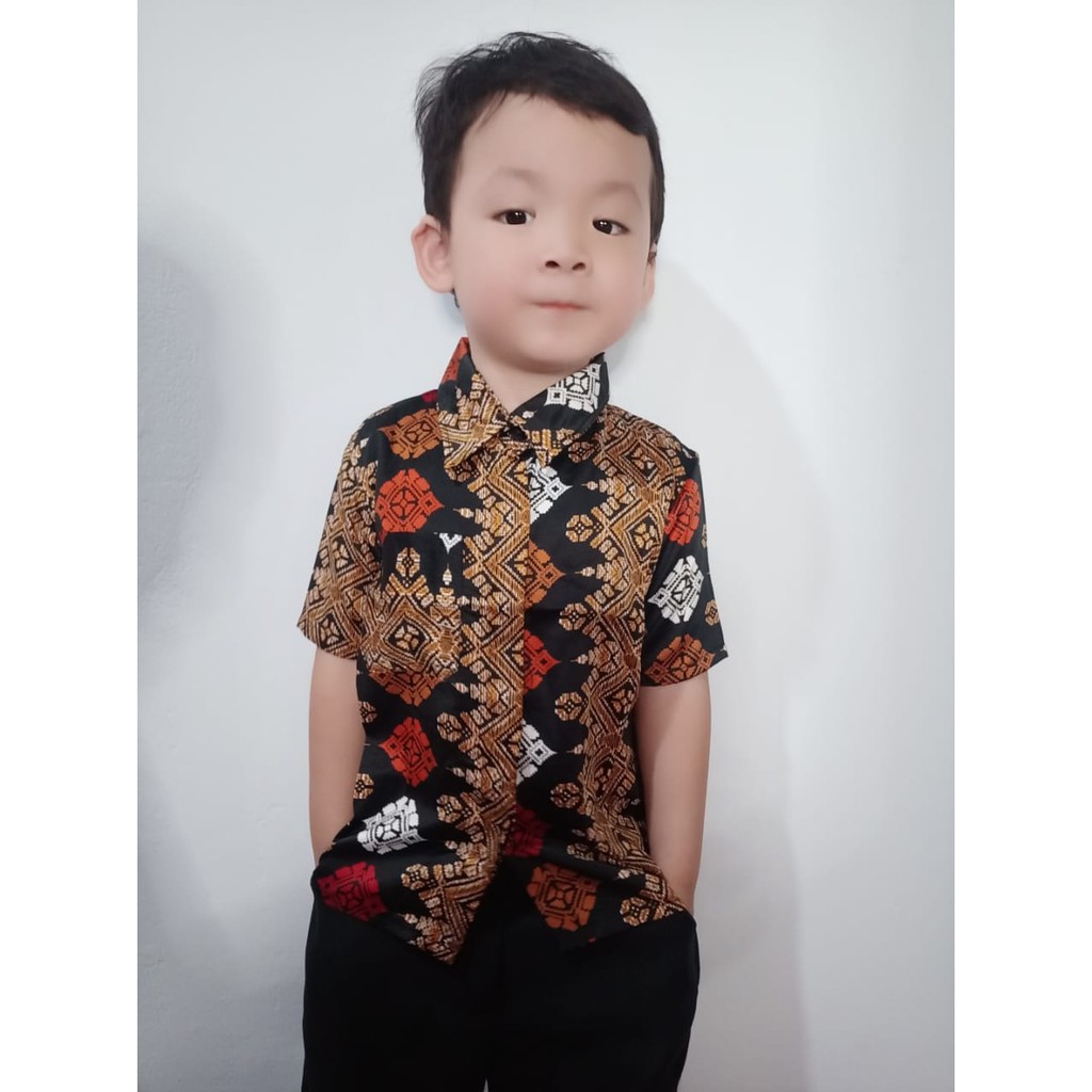 Jual DLshop KEMEJA BATIK TORAJA SUTRA PRADA FOIL ANAK LAKI LAKI MODEL ...