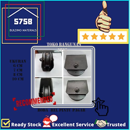 Jual Roda Rel Pintu Pagar Siku Besi Geser 8cm Isi 2 Pcs | Shopee Indonesia