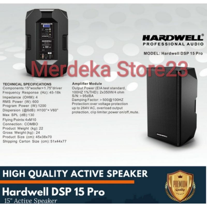Jual Speaker Aktif HARDWELL DSP 15 PRO Original 15 inch Active DSP15PRO ...