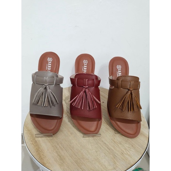 Jual Sandal Kulit Asli Sandal Cewe Sandal Teplek khas Garut | Shopee ...