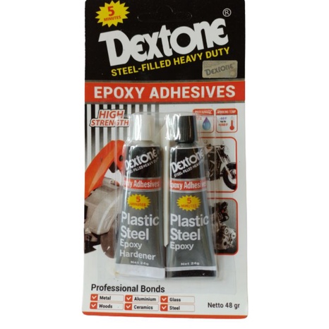 Jual Lem besi hitam putih Dextone 5 menit 48 gram ORIGINAL | Shopee ...