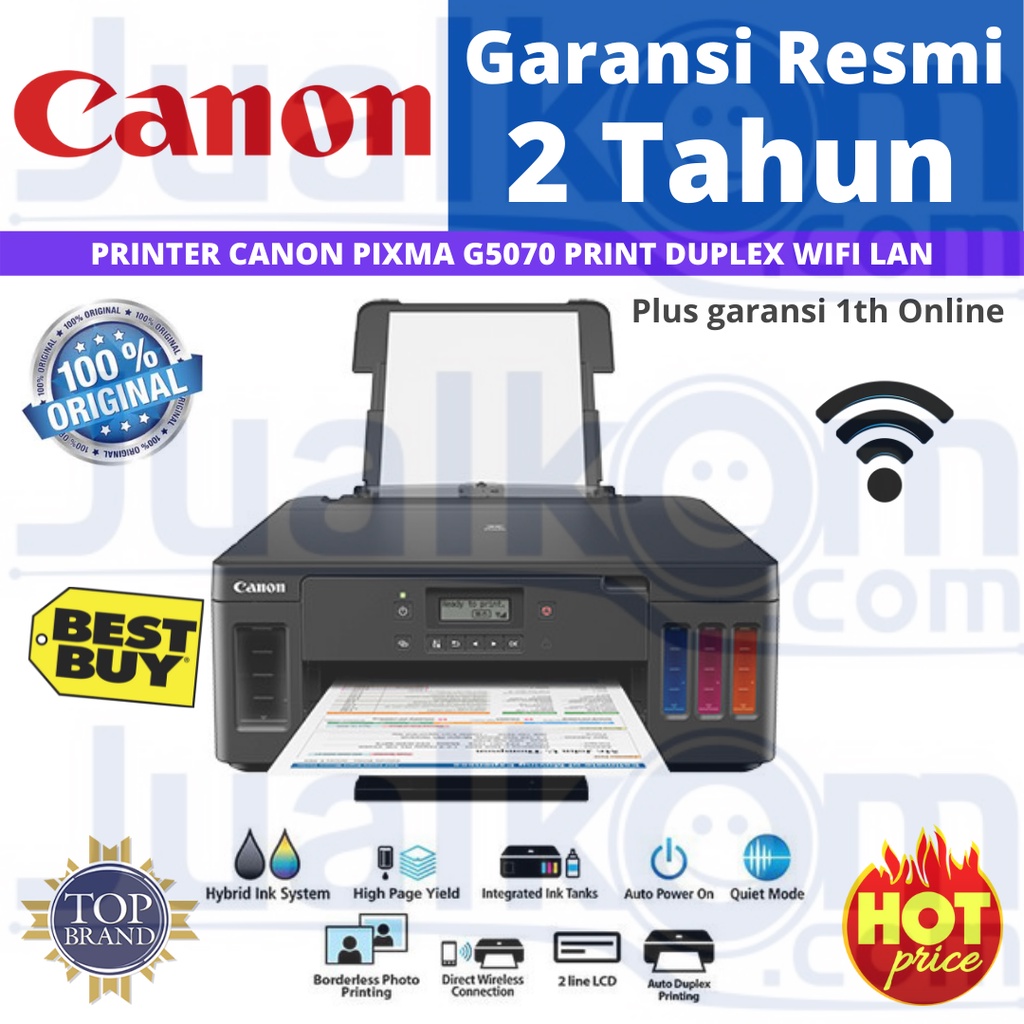 Jual Printer Canon Pixma G5070 G 5070 A4 Print Duplex Wireless Resmi ...