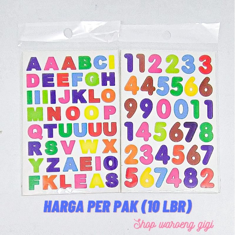 Jual Mainan Edukasi Sticker Stiker Reward Huruf Angka 1pak isi 10 ...