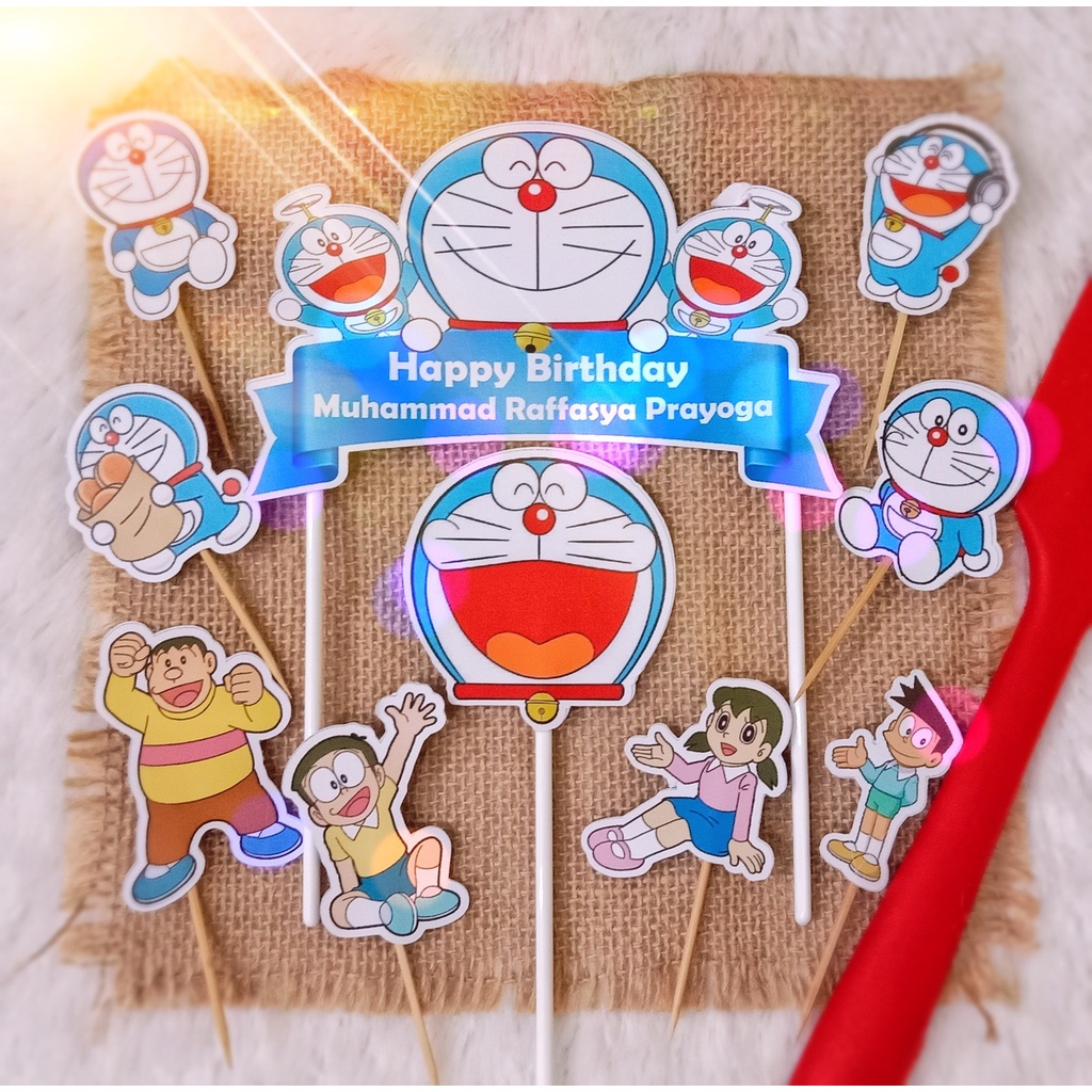 Jual Topper Cake / Hiasan Kue Karakter Doraemon Bisa Custom / Tambah ...