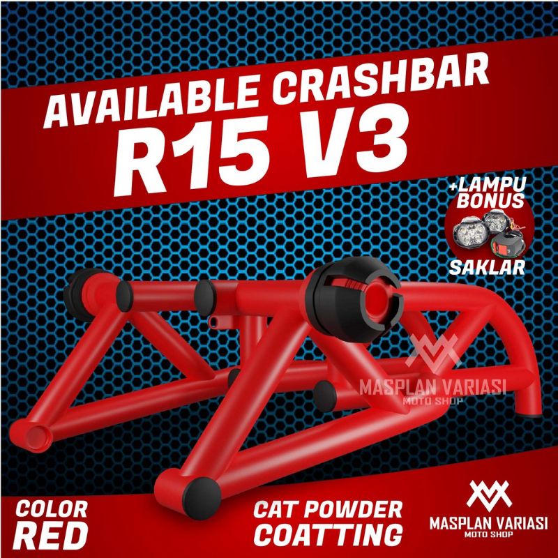 Jual Crashbar Yamaha R 15 V3 plus Jalu Slider Agna Tubular R15 V3 ...