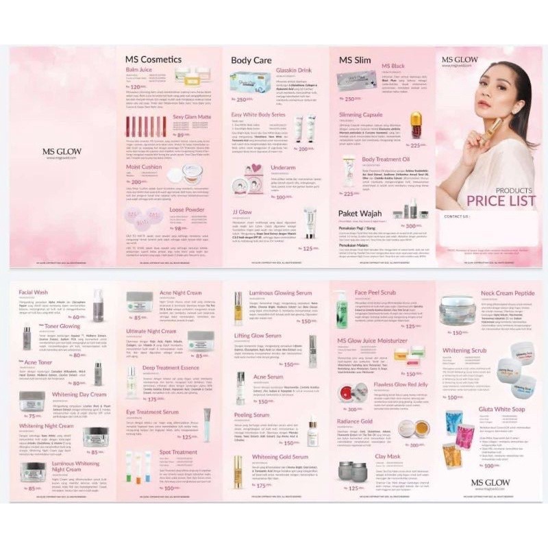 Jual Brosur Ms Glow / Price List Ms Glow / Daftar Harga Ms Glow ...