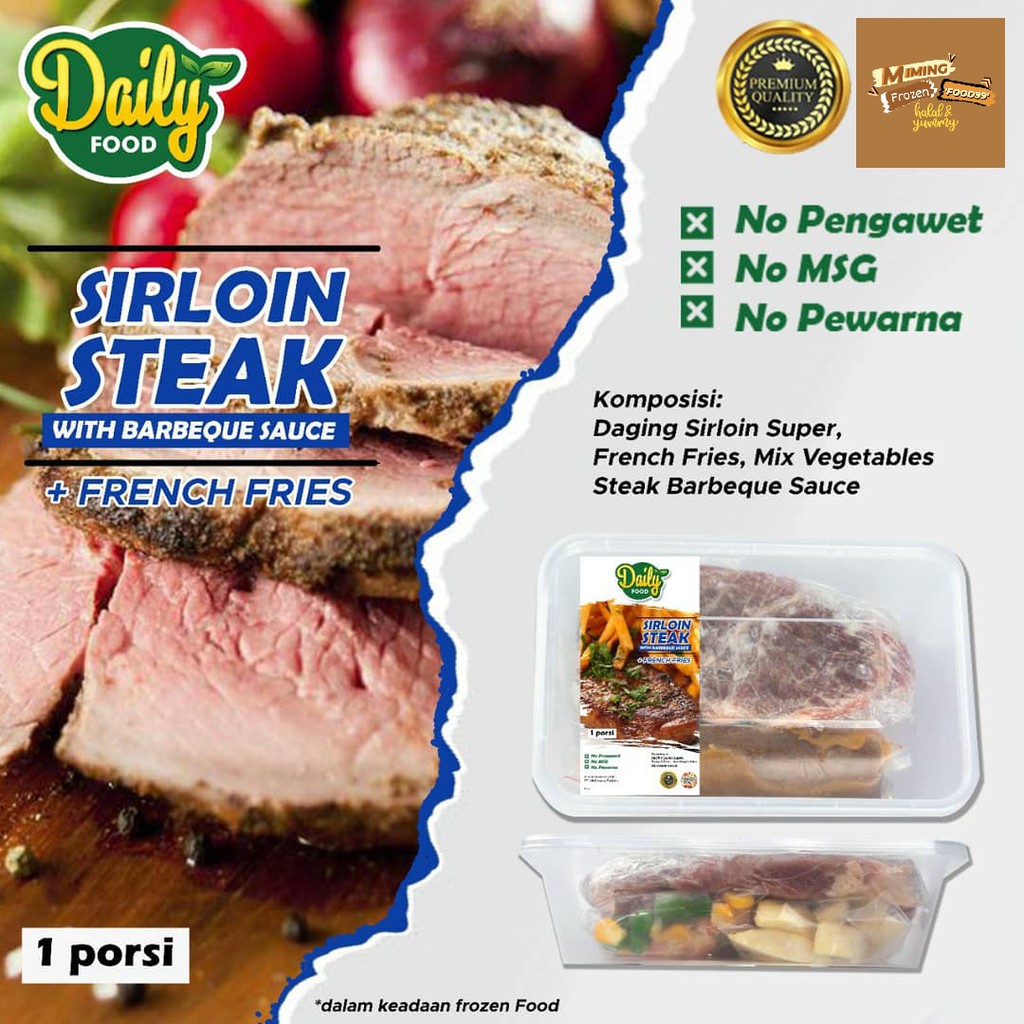 Jual SIRLOIN STEAK DAGING PREMIUM DAN SEGAR (FROZEN FOOD) | Shopee ...