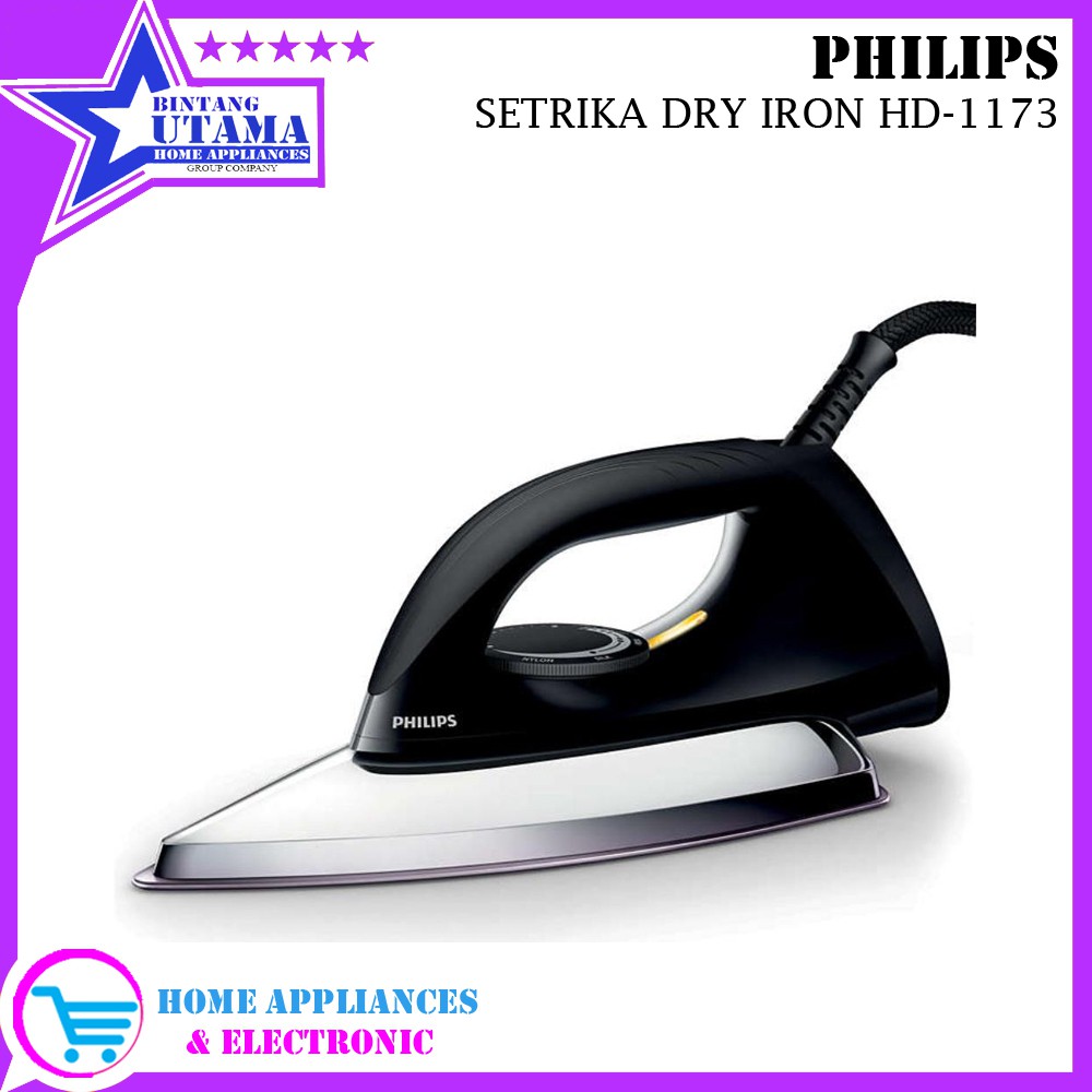Jual (COD) Philips Dry Iron HD1173 / Setrika HD 1173 / HD-1173 Setrika ...