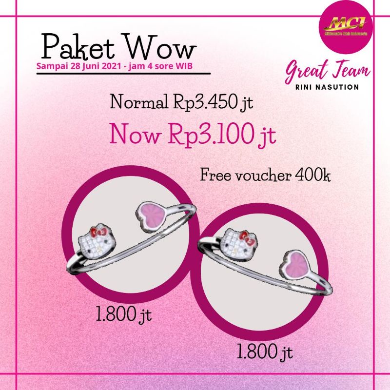 Jual paket wow/ PAKET HELLO KITTY BANGLE / GELANG HELLO KITTY / GELANG ...