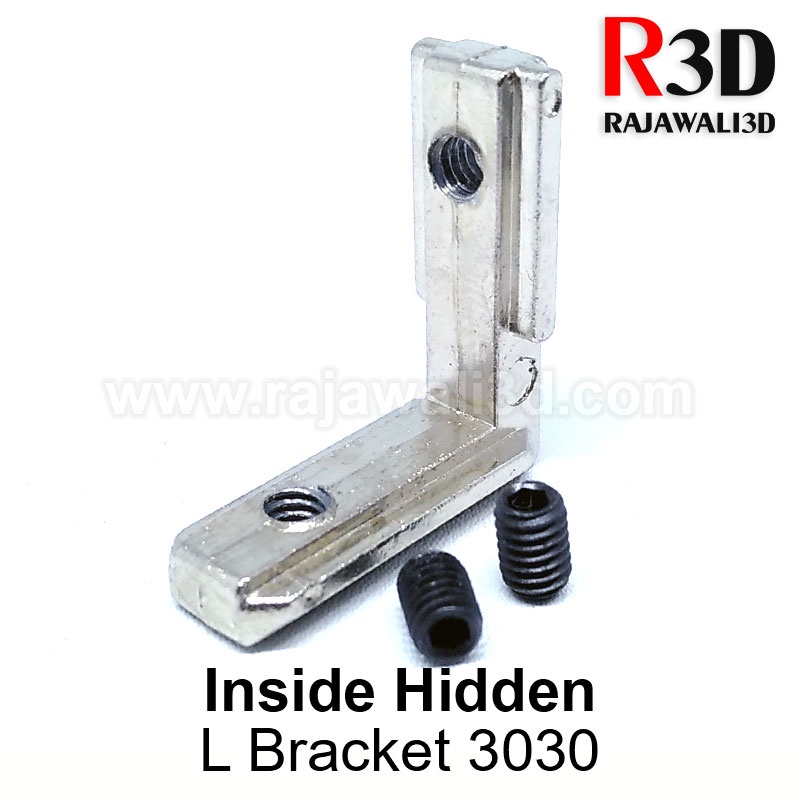Jual Inside Hidden L Bracket 3030 with lset screw M6x8 | Shopee Indonesia