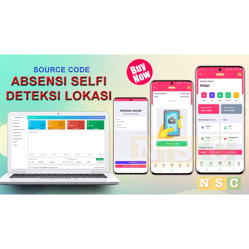 Jual Source Code Absensi Online Absen Selfie & Deteksi Lokasi Berbasis ...
