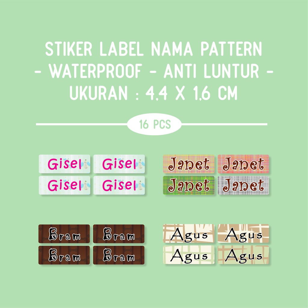 Jual Label Nama Motif Pattern Waterproof | Shopee Indonesia
