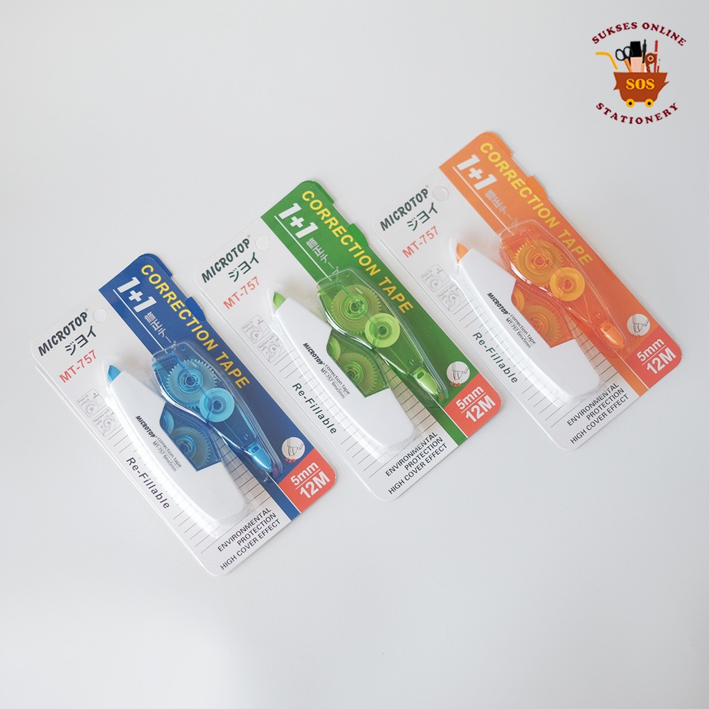 Jual SOS Correction Tape MICROTOP MT-757 +Refill/ Tipex Roll / Tipex ...