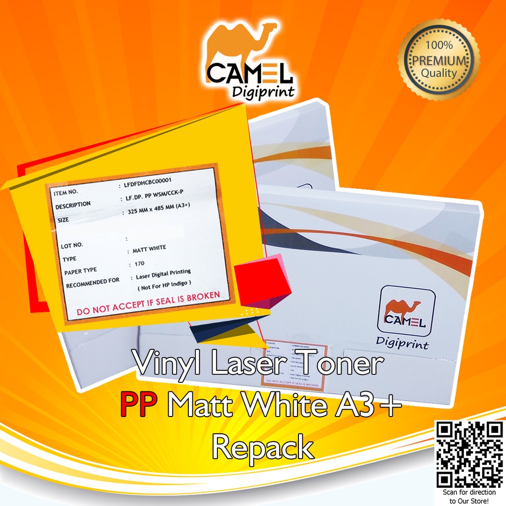 Jual Camel Digiprint Sticker Vinyl White Gloss Matte Transparan PP/PET ...