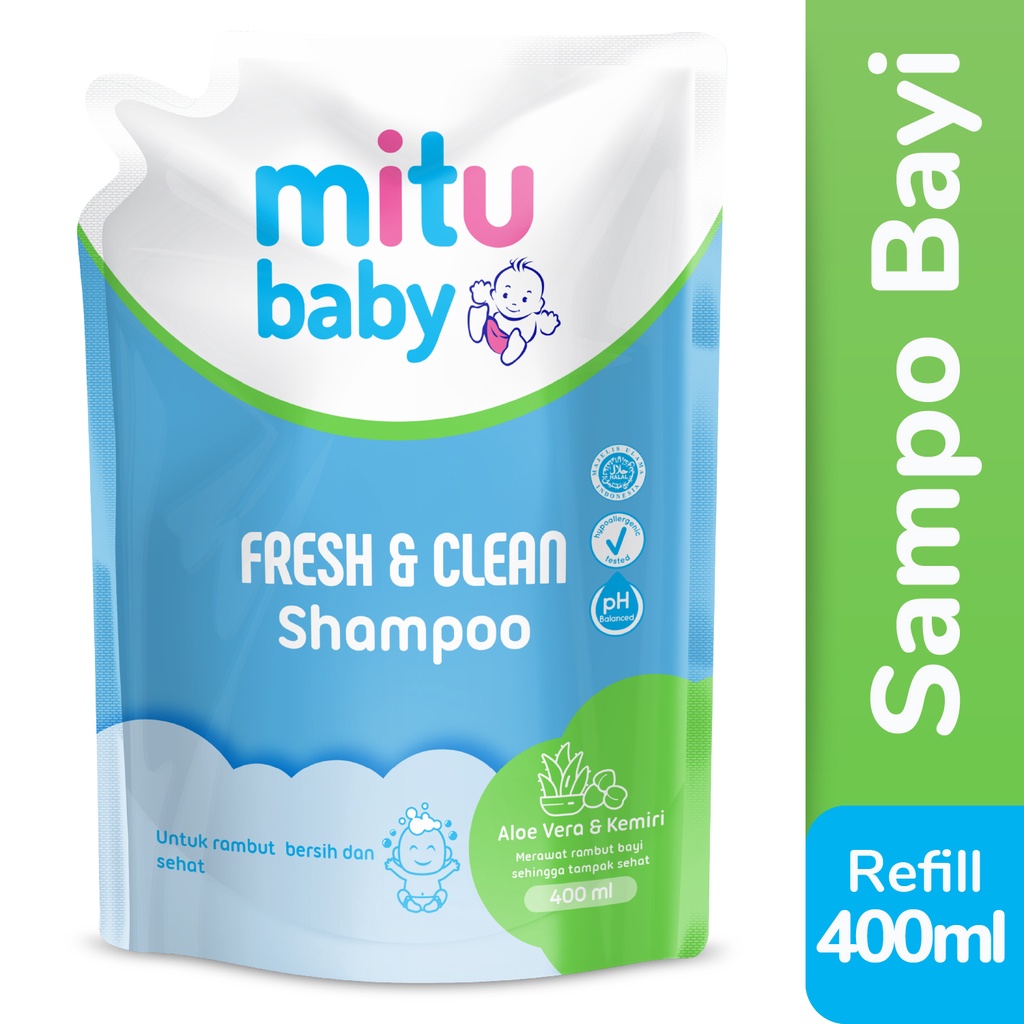 Jual Mitu Baby Shampoo Fresh & Clean Refill 400 ml - Sampo Bayi ...