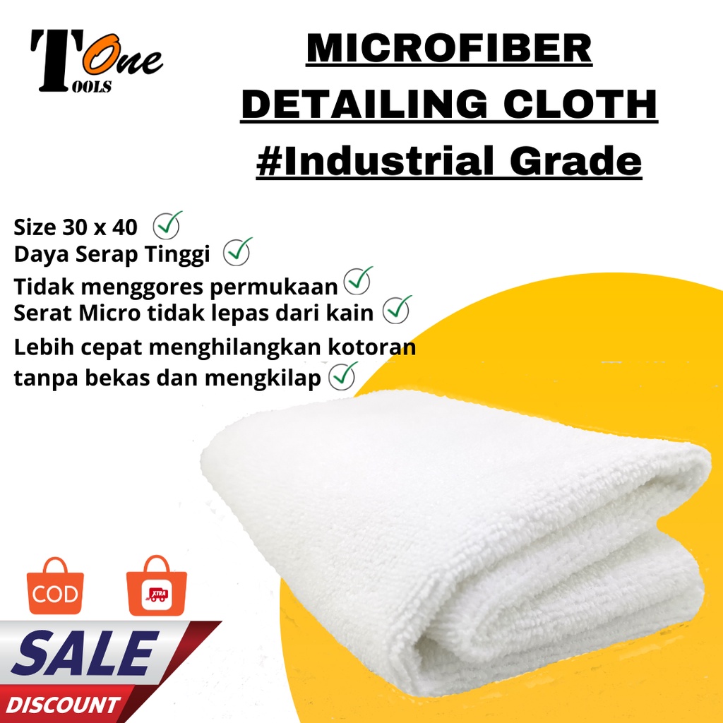 Jual Kain Lap Microfiber Micro Fiber Cleaning Cloth 30x40cm putih ...