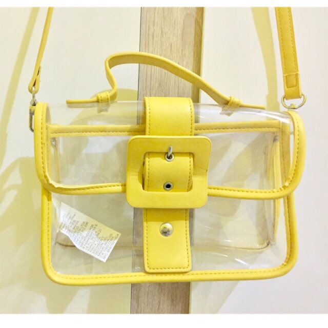 Jual Tas Sling bag Transparan Miniso Kuning | Shopee Indonesia