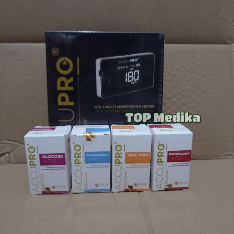 Jual Paket Promo Alat Accupro 4 in 1 Cek Gula Darah, Kolesterol, Asam ...