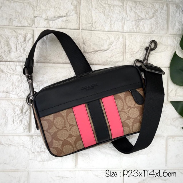 Jual Coach Graham Crossbody In Signature With Varsity Stripe | Shopee ...