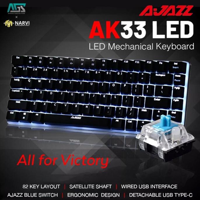 Jual Ajazz Geek Ak33 Led Mechanical - Keyboard Gaming Liritasabet | Shopee Indonesia