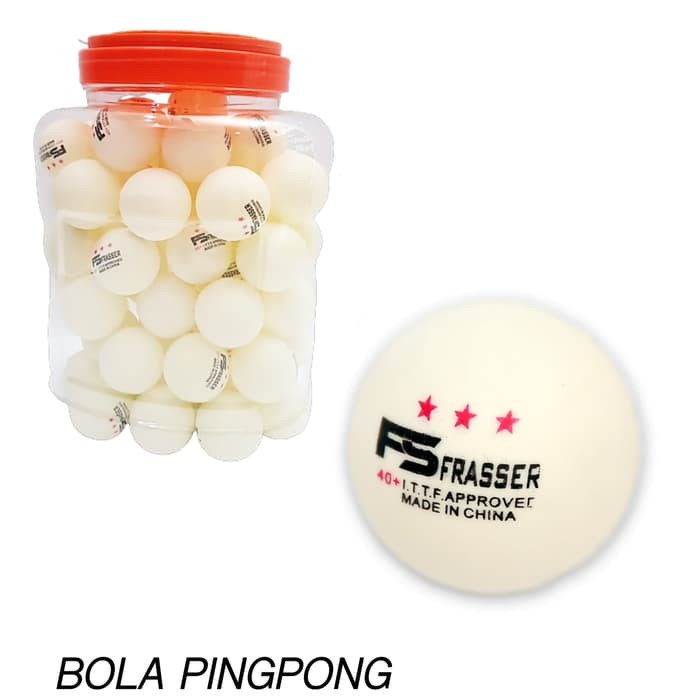 Jual bola pingpong tenis meja frasser 1 toples isi 60 biji bola putih -yml | Shopee Indonesia