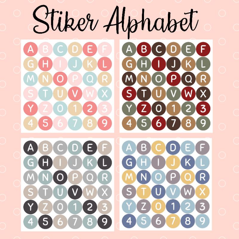 Jual Stiker dot alphabet huruf untuk journaling bujo | Shopee Indonesia
