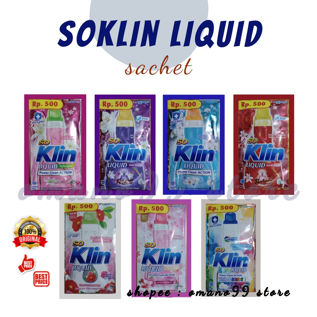 Jual Soklin Liquid Sachet 22 Ml Sachet All Varian Shopee Indonesia