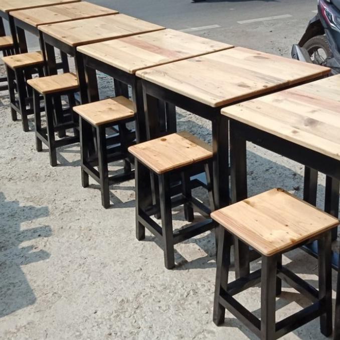 Jual Meja Makan/Meja Cafe/Meja Resto Bahan Full Kayu Jati Belanda Virdamalasak | Shopee Indonesia
