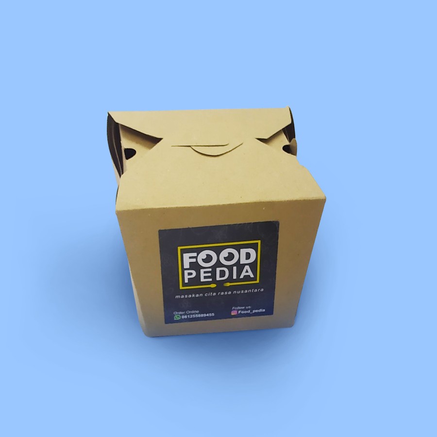 Jual Paper Food Pail Branding Kraft Include Stiker / Kemasan Rice Box ...