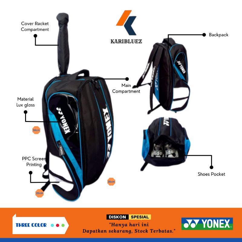 Jual Tas Badminton Raket Thermoguard BONUS G.K SHUTTLECOCK Murah l ...