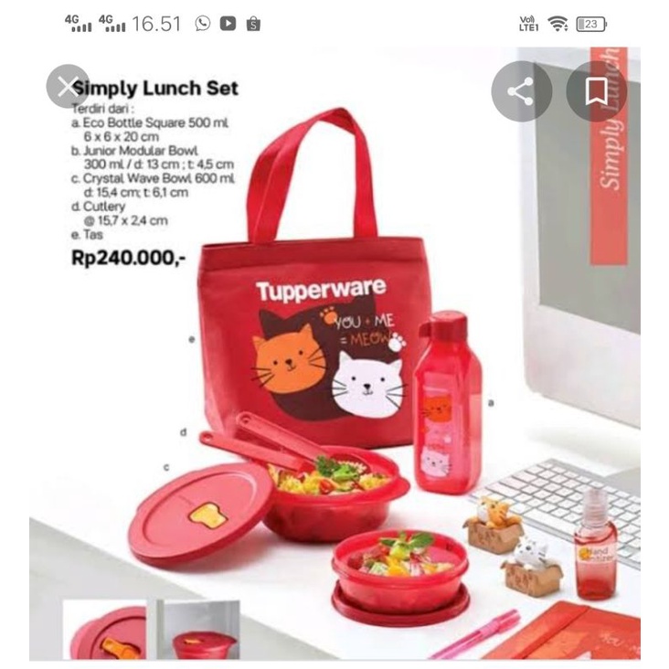 Jual Simply lunch set tupperware | Shopee Indonesia