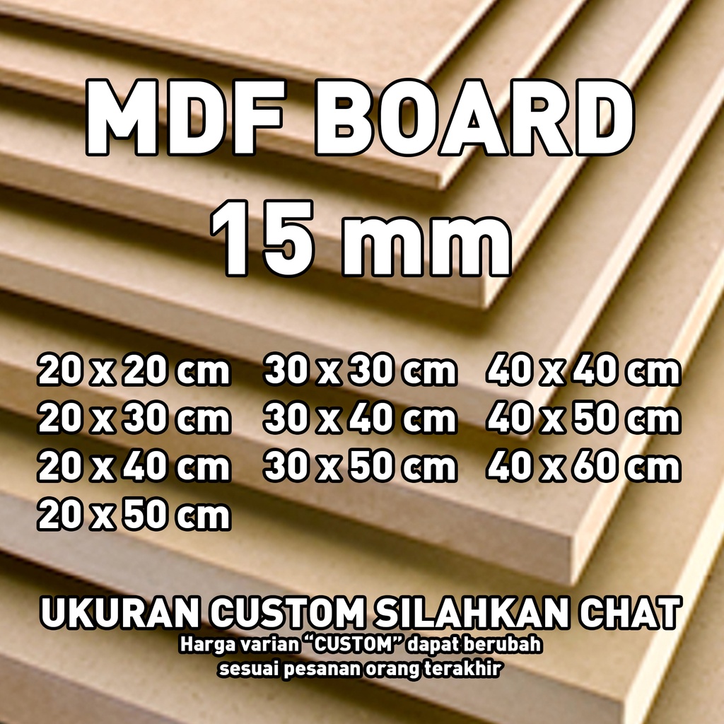 Jual MDF BOARD / Papan MDF 15 mm berbagai ukuran bisa CUSTOM | Shopee ...