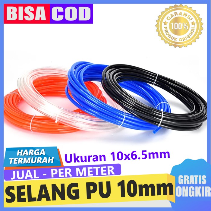 Jual Selang Pu 10mm Selang Output Pu ukuran 10x6.5mm - Jual Per meter | Shopee Indonesia