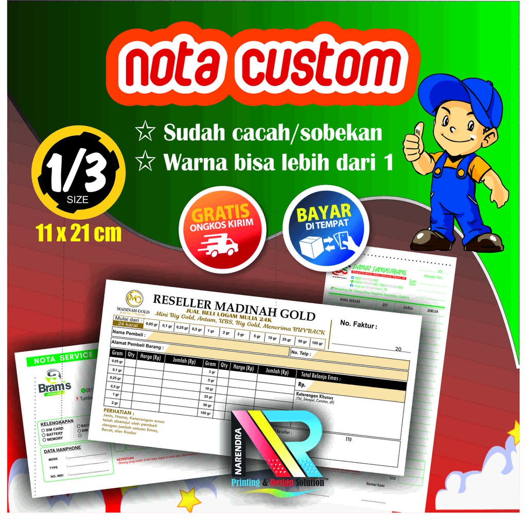 Jual Cetak Nota Custom Olshop Murah | Nota Kontan | Bon | Faktur NCR ...