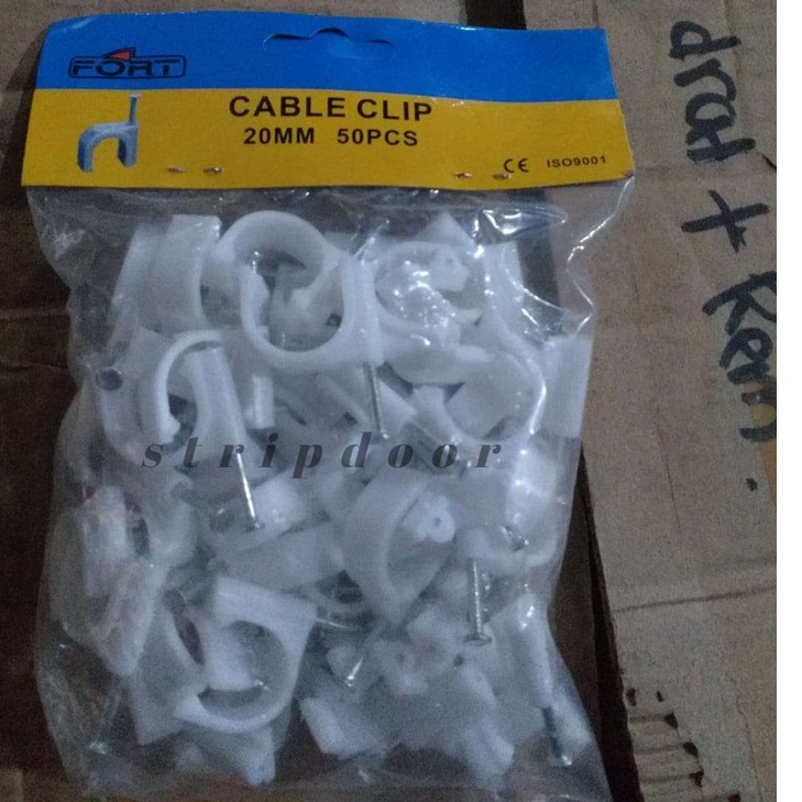 Jual Cable Clip / Klem Kabel FORT / Size 20mm / warna putih | Shopee ...