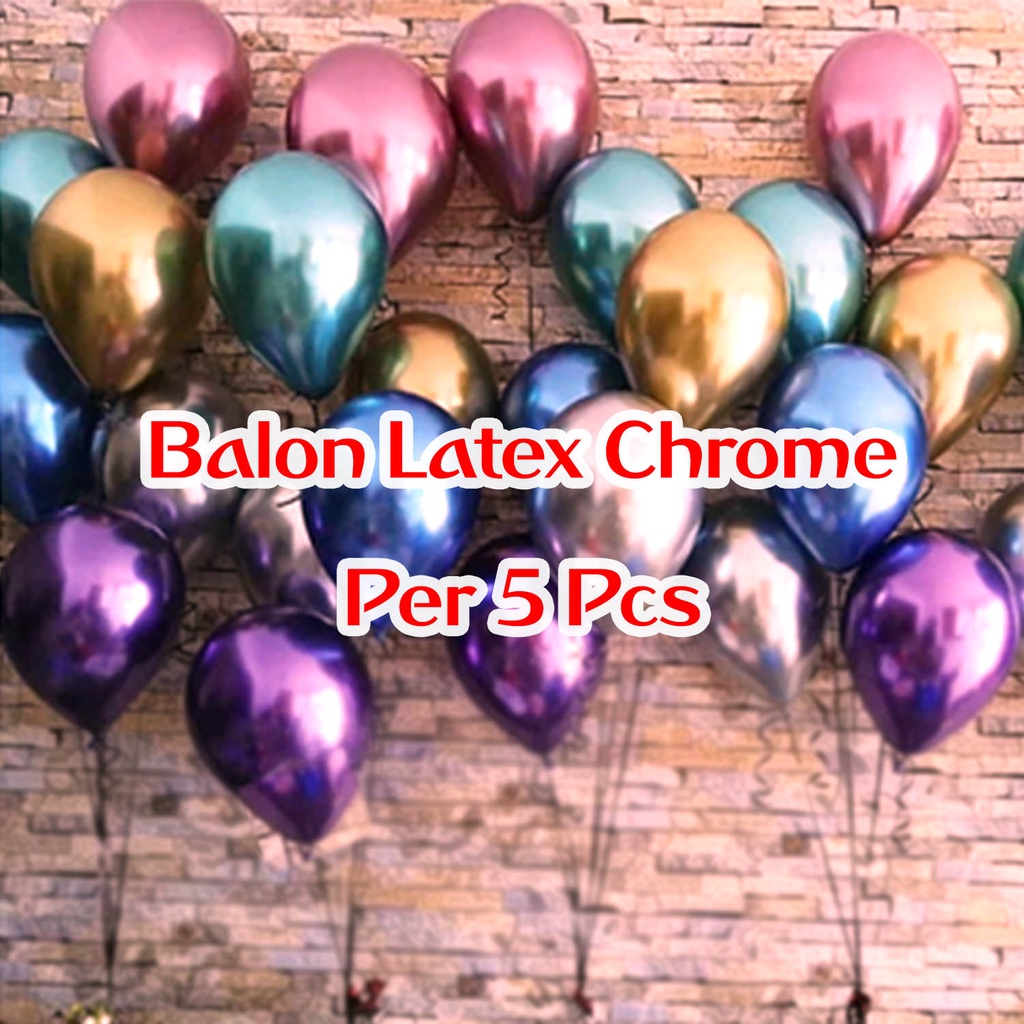 Jual FUN KIDS PARTY Paket 5 pcs Balon Latex Chrome Premium / Balon ...