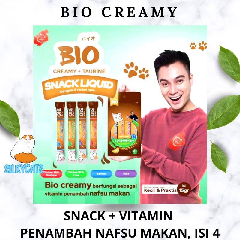 Jual Bio creamy treats . Snack + vitamin penambah nafsu makan 15gr x 4 ...