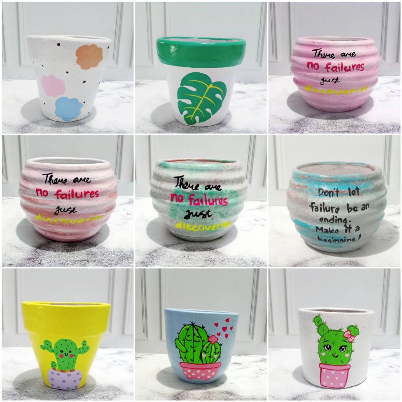 Jual pot lukis gerabah 8cm | Shopee Indonesia