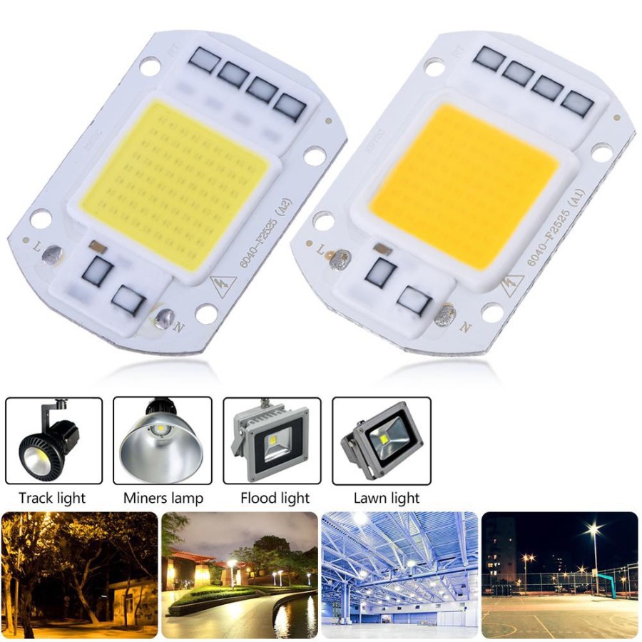 Jual Chip Lampu COB LED Floodlight Sorot 220V 50W Warm White 50 Watt ...