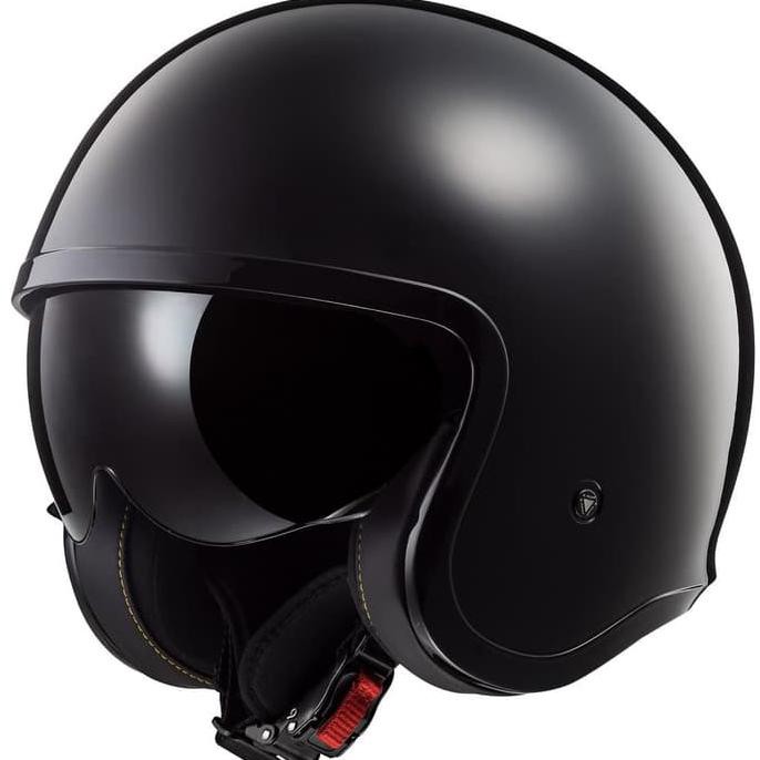 Jual Helm LS2 OF599 Spitfire Solid Black Glossy Visor UV Resistan HPTT ...