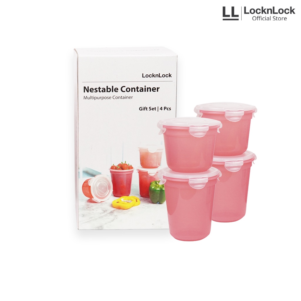 Jual LocknLock Gift Set Kotak Makan Round - HSM9140S4ON | Shopee Indonesia