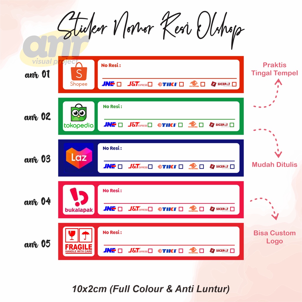 Jual STIKER LABEL RESI CUSTOM - STIKER LABEL RESI PENGIRIMAN / Stiker ...