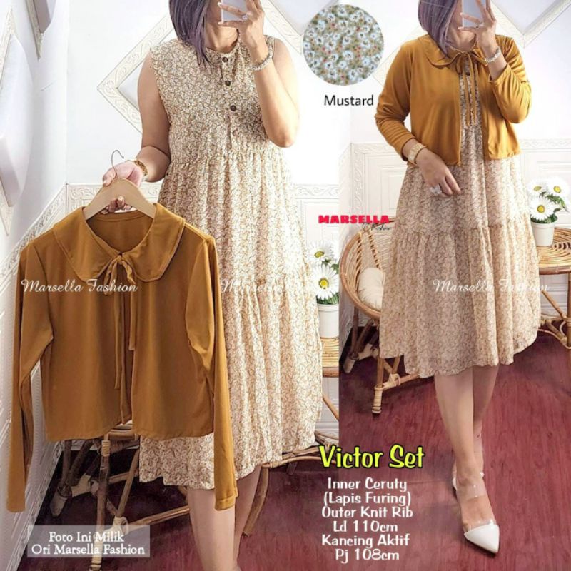 Jual VICTOR SET//TUNIK BUNGA MIDI KONDANGAN | Shopee Indonesia