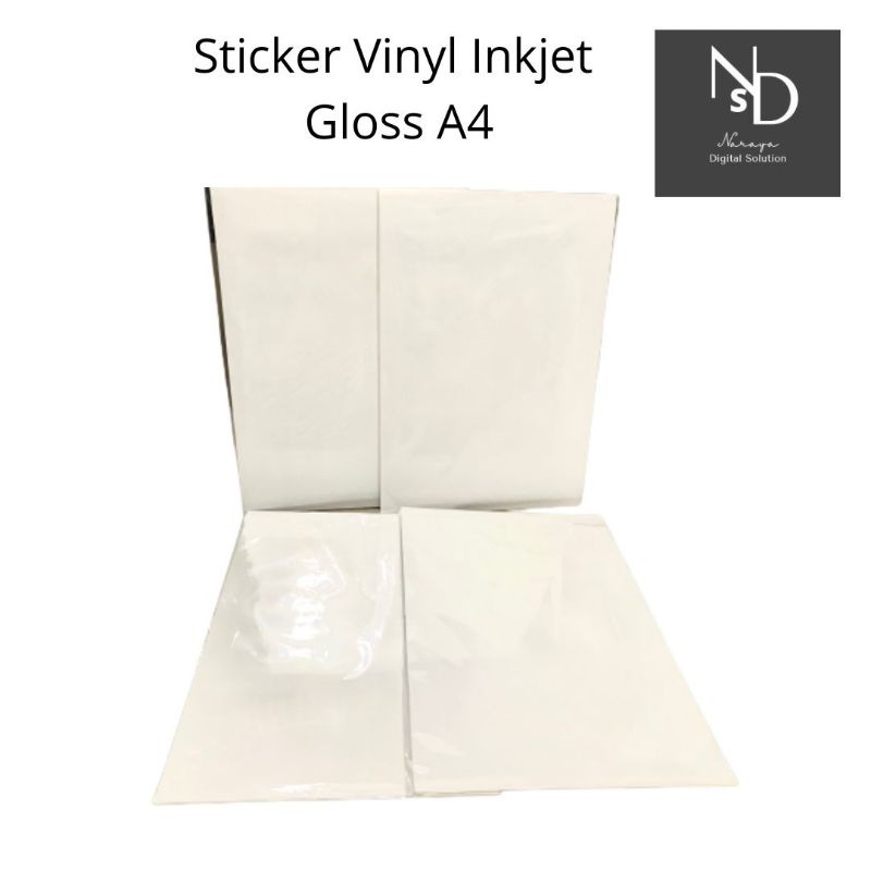 Jual Sticker Vinyl Inkjet white Gloss Stiker label A4 | Shopee Indonesia