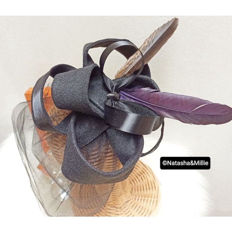 Jual BANDO atau JEPIT RAMBUT FASCINATOR - RIBBON TULLE (BLACK) | Shopee ...