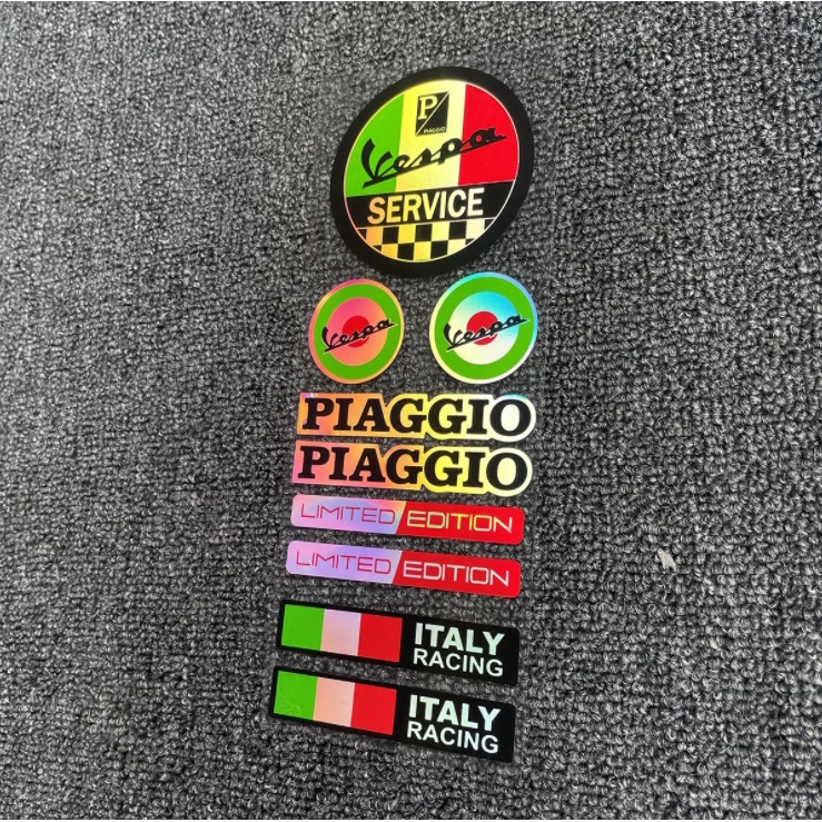 Jual Emblem Stiker Combo Vespa Piaggio Sticker Motor Italy Racing ...