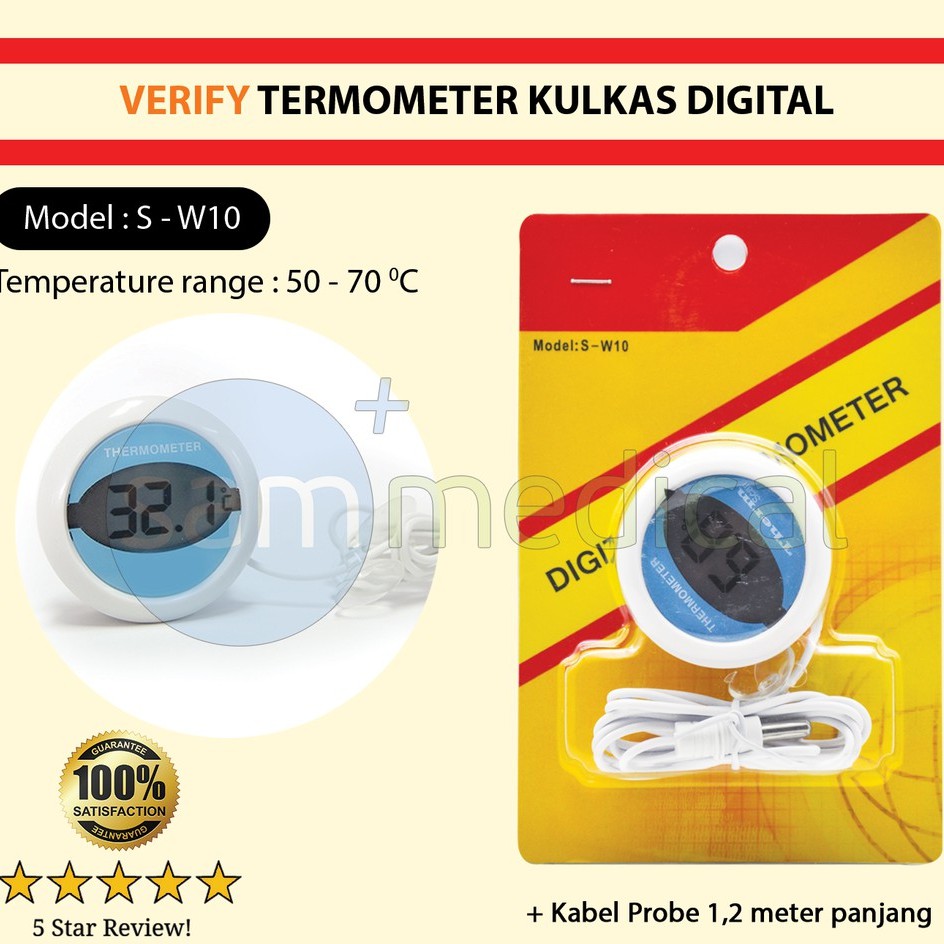 Jual Verify Thermometer Kulkas Digital + kabel probe 1.2 meter panjang ...