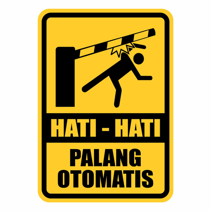 Jual Rambu Plang Awas Palang Otomatis 35cm x 50cm Plat Alumunim Elegan ...